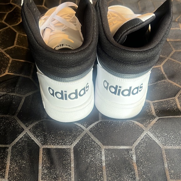 adidas | Shoes | Adidas Original High Tops All White With Black Trim ...